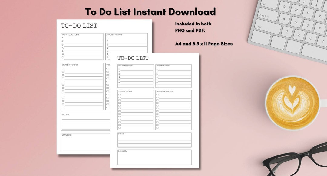 Simple to Do List, Daily Task Printable, Instant Download - Etsy