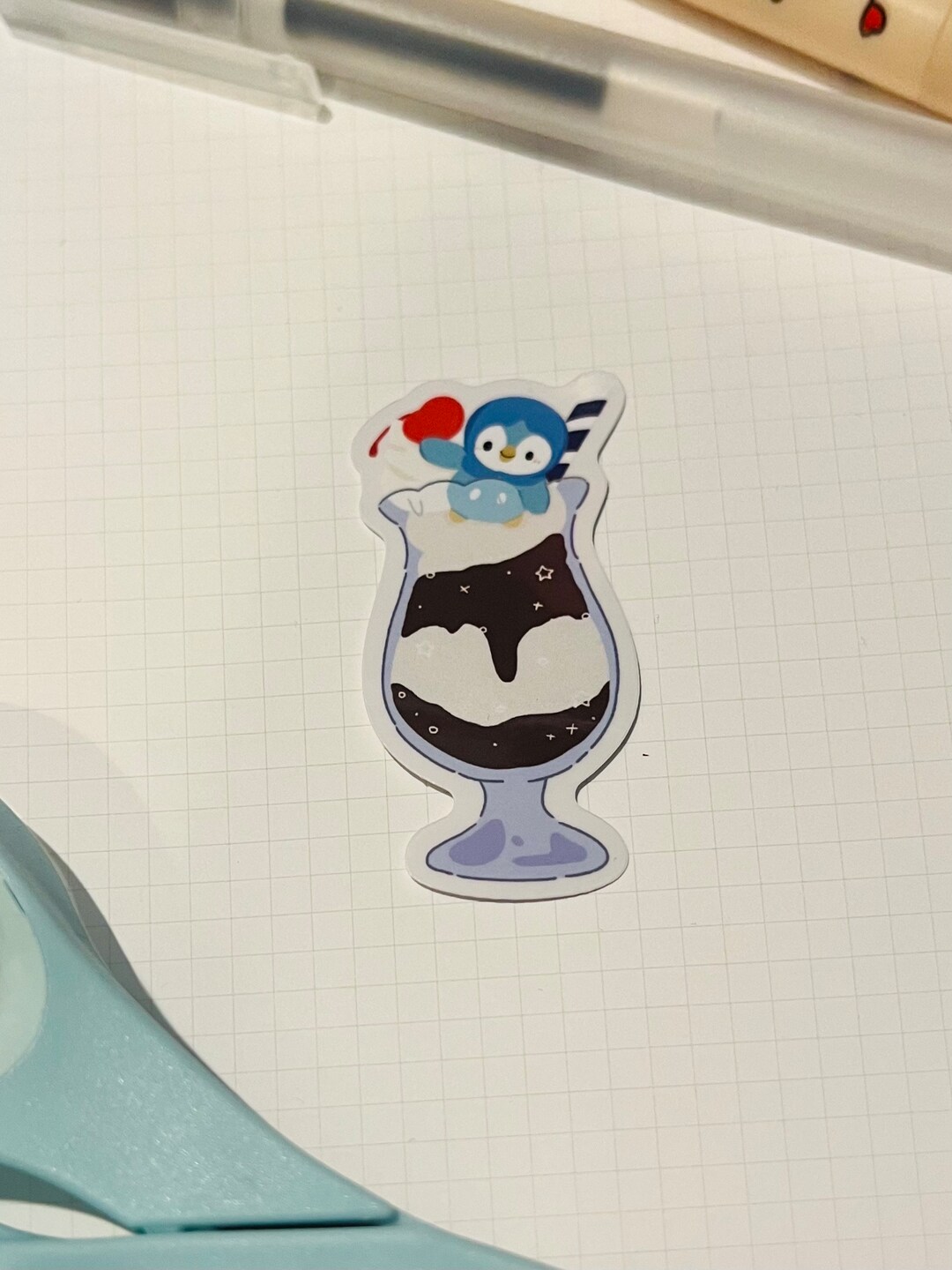 Pip-lup Sundae || Penguin Ice Cream Vinyl Sticker - Etsy