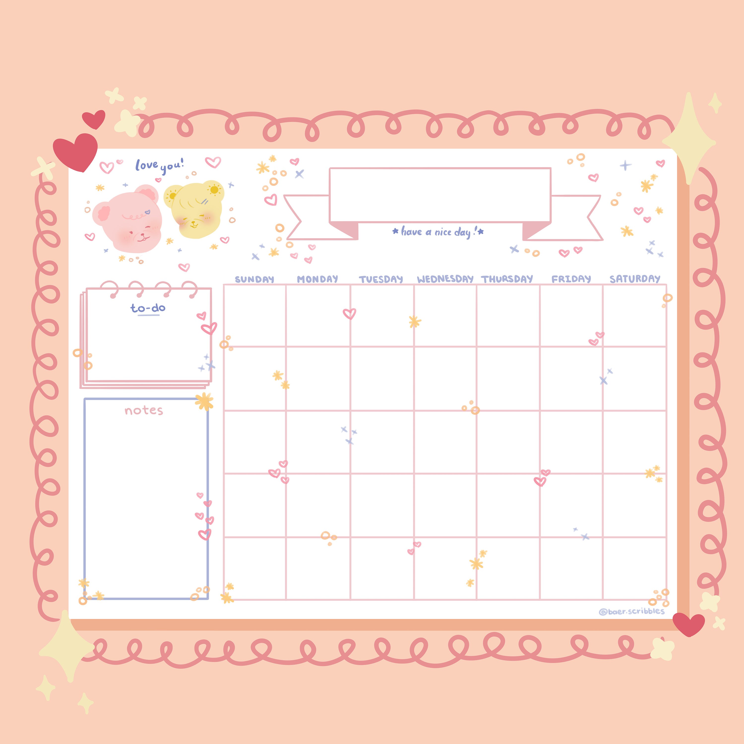 Love You Beary Much || Cute Planning Printable Pack || Weekly Planner ...