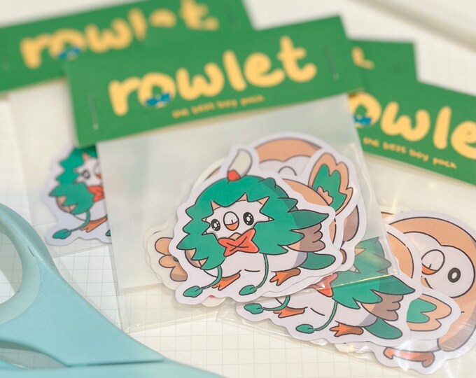 Rowlet Sticker Pack || Cute Grass Flying Owl Stickers - Etsy