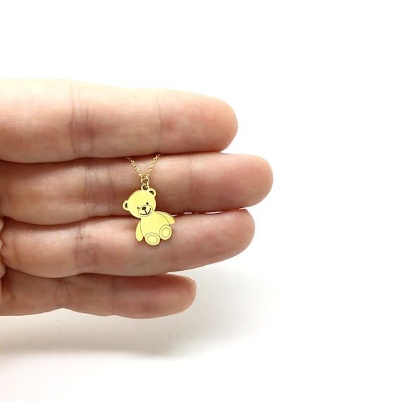 Teddy Bear Chain Necklace Charm Birthday gift Kids Toy | Etsy