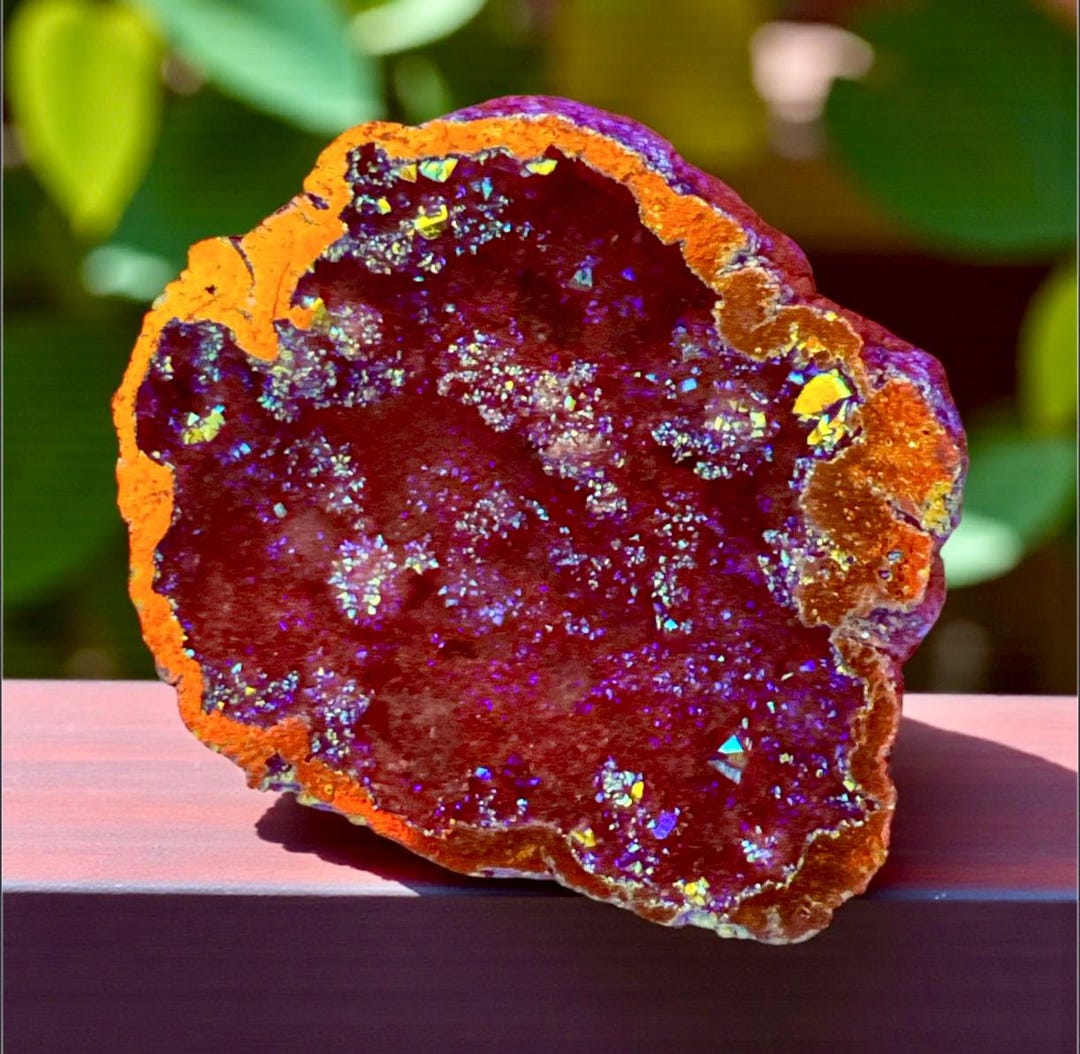 Fire Aura Geode: Radiant Energy Crystal - Luna by Louise - Etsy