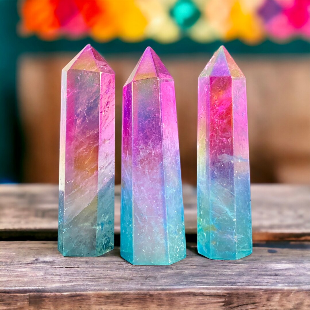 Ombre Quartz Aura Pink & Blue Crystal Tower Aura Crystals - Etsy