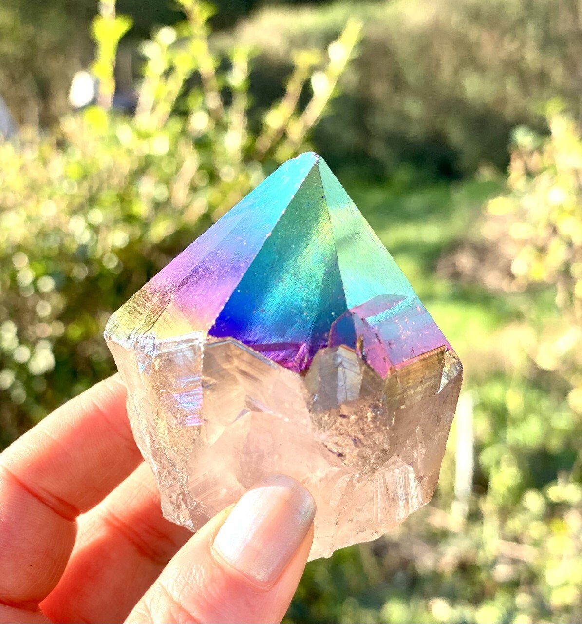 Amethyst Crystal Point: Celestial Aura Cut Base, Ethereal Purple Decor ...