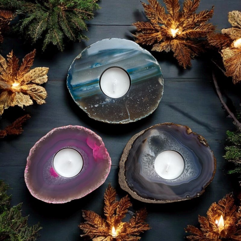 Agate Candle Holder - Etsy