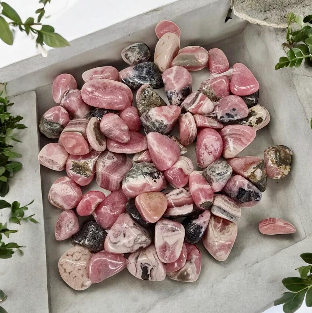 Rhodochrosite Mini Tumble Stone Chip: Heart Healing Crystal, Emotional ...