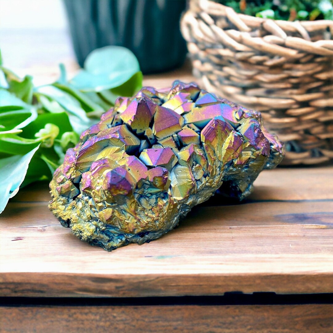 Titanium Aura Amethyst Cluster: High-energy Spiritual Crystal - Etsy
