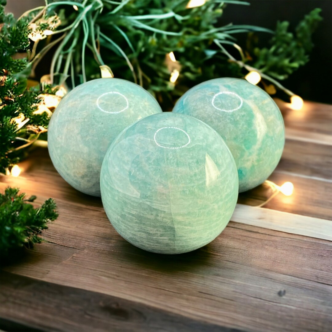 Amazonite Crystal Polished Sphere Harness Calming Crystal Energy for ...