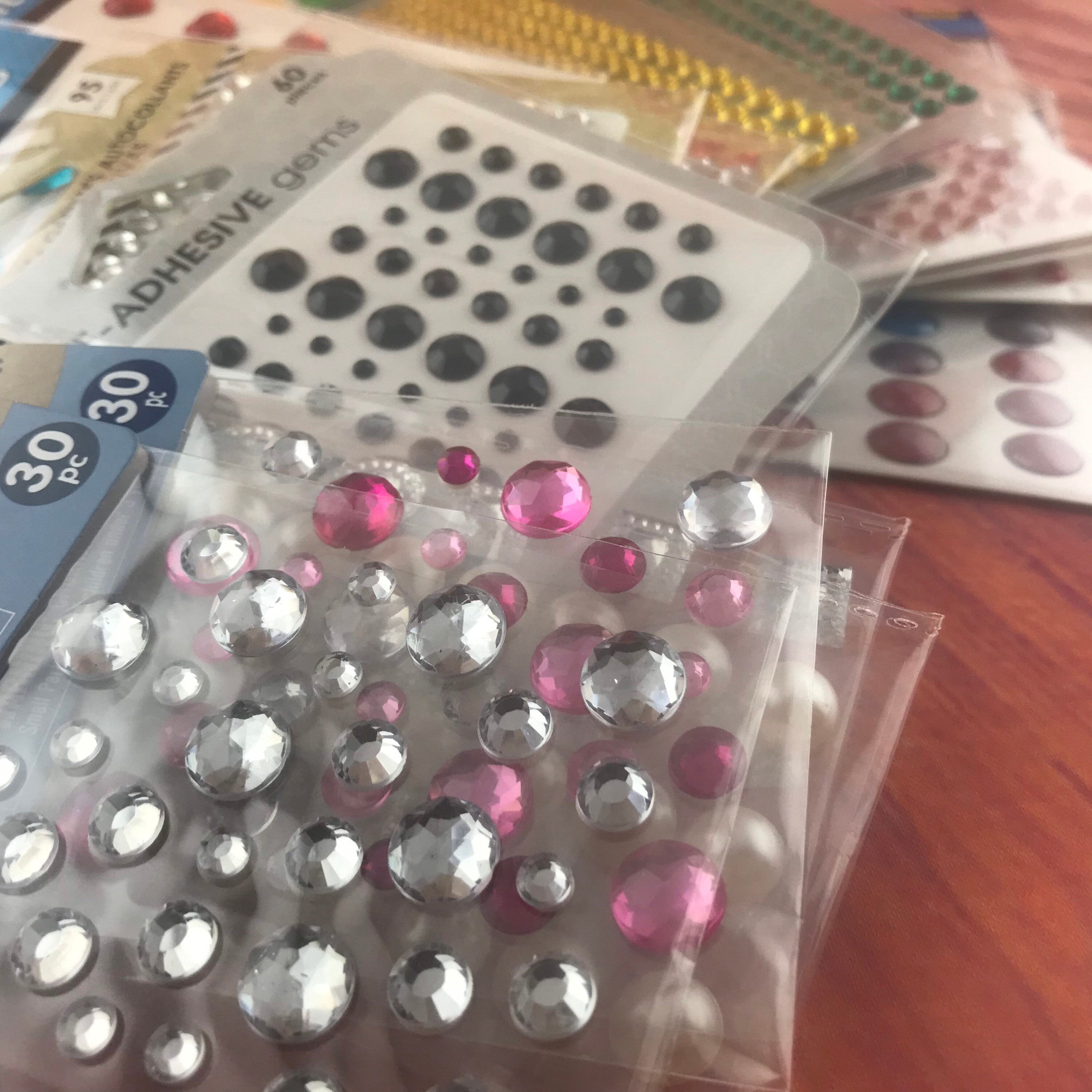 Bling Stickers Scrapbook Cards Self-Stick Gems Plastic | Etsy