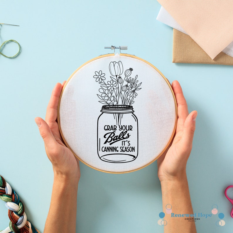 Cheerful Canning Season Instant Download PDF Hand Embroidery Pattern ...