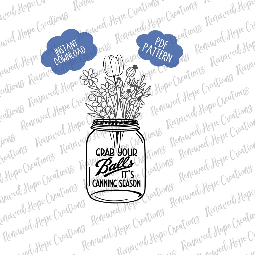 Cheerful Canning Season Instant Download PDF Hand Embroidery Pattern ...