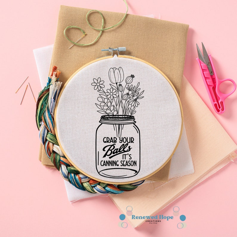 Cheerful Canning Season Instant Download PDF Hand Embroidery Pattern ...