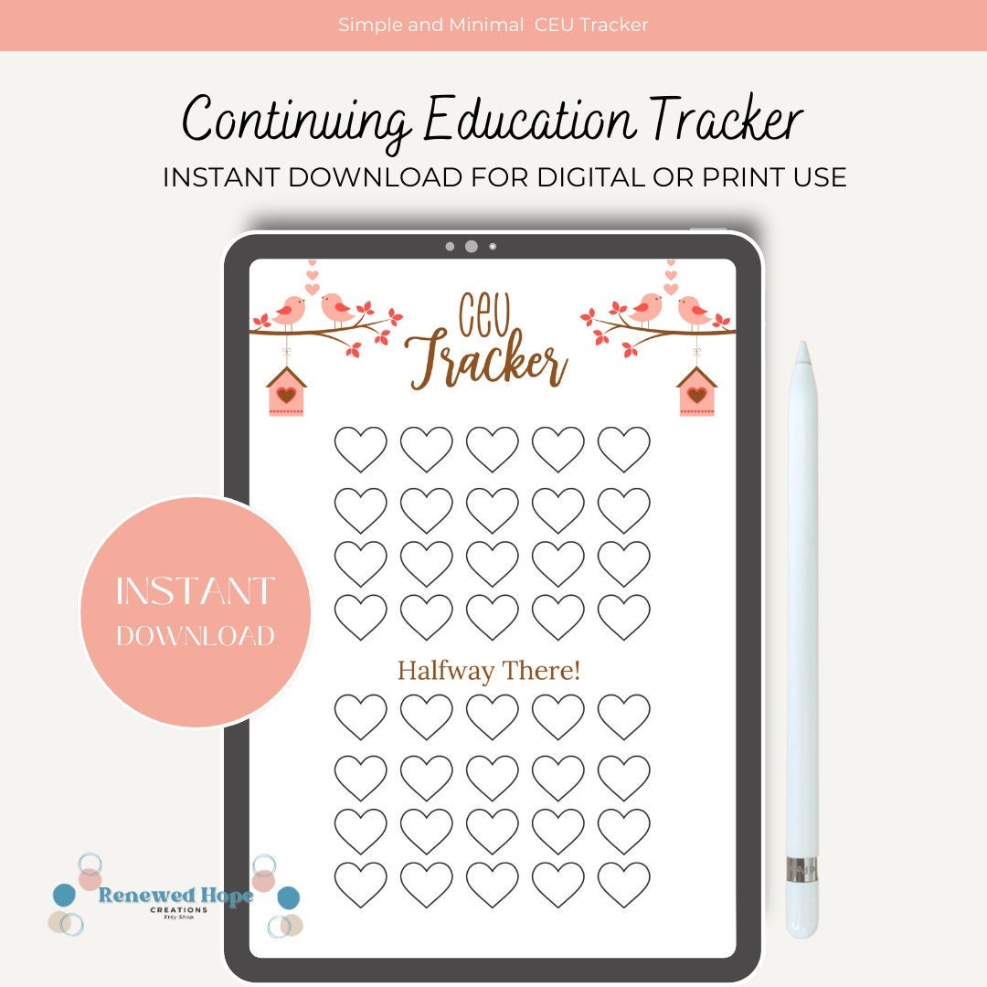 Adorable Continuing Education Tracker for Professional Counselors ...