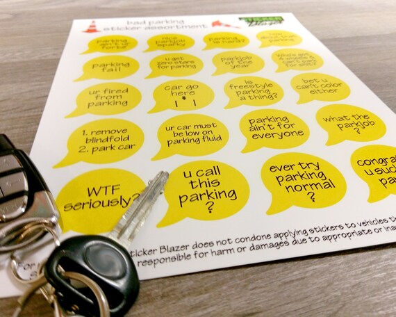 Bad Parking Sticker Kit | Etsy