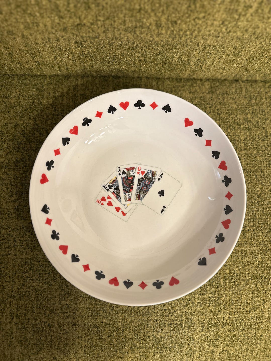 Royal Flush Playing Card Ceramic Bowl - LIKE NEW - Etsy