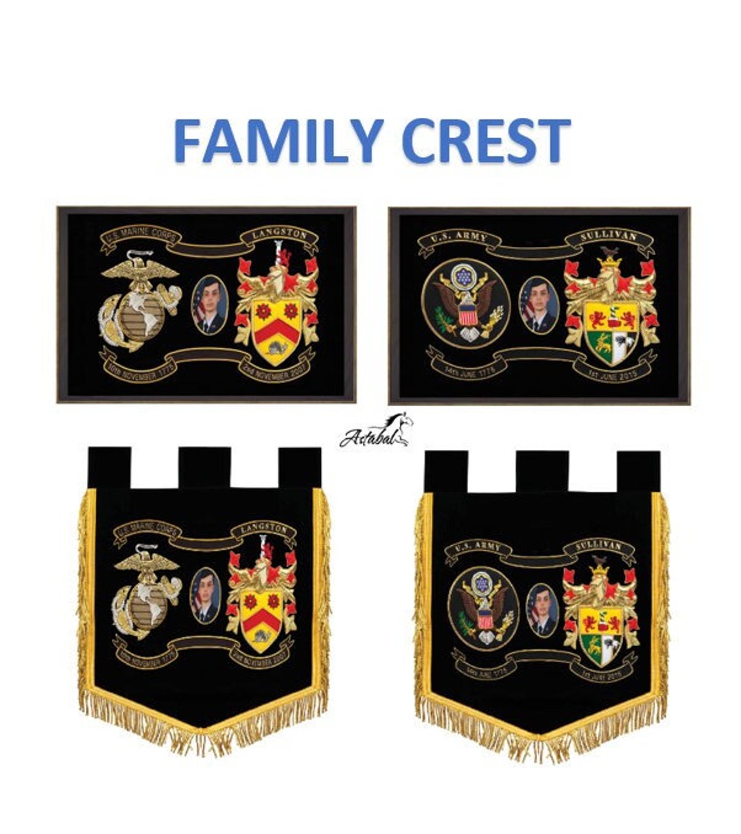 Exquisite Hand-embroidered Family Crest: Bullion Wire Elegance for Your ...
