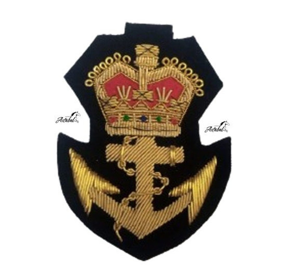 Hand-embroidered Anchor With Crown Premium Quality Badge/ Patch Pack of ...