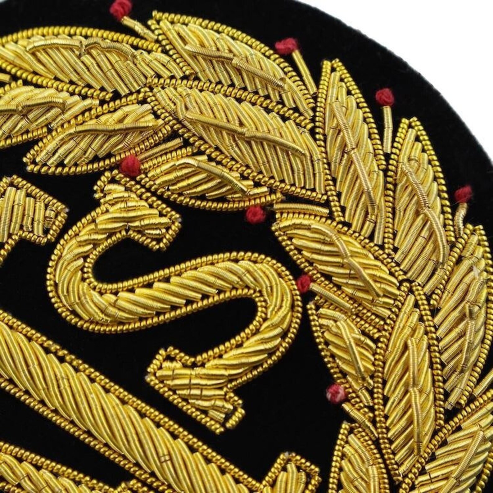 Handmade Bullion Wire Embroidery Goldwork Badge ATS Design Badge/patch ...