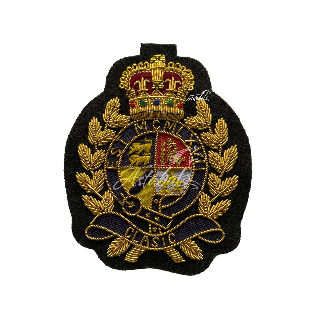 Royal Blazer Badge,vintage Handmade Embroidered Badges bullion Wire ...