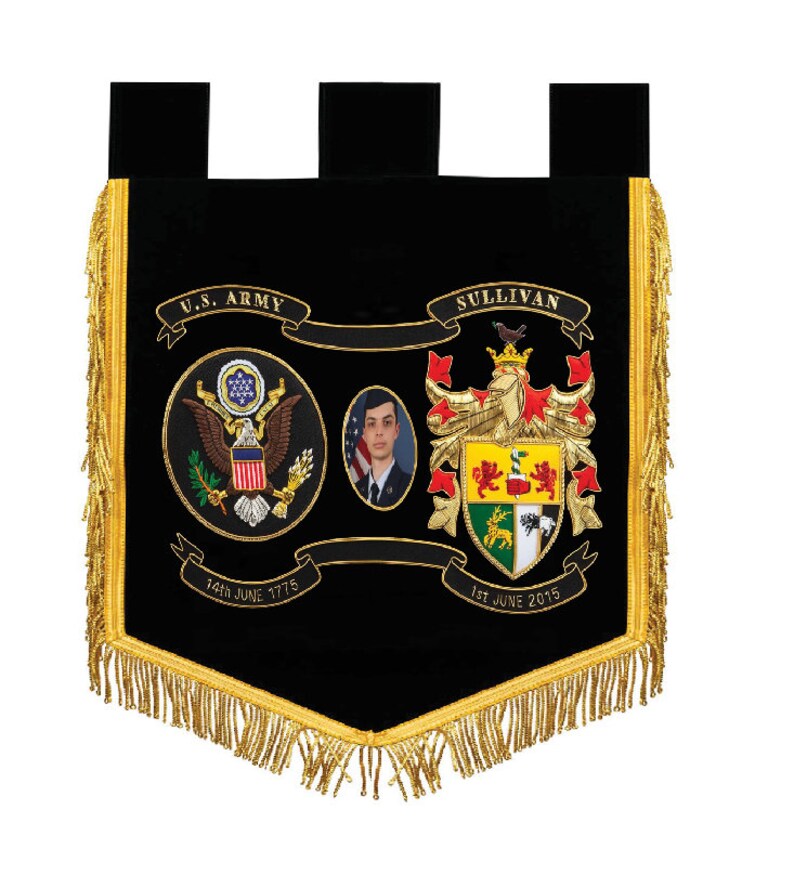 Exquisite Hand-embroidered Family Crest: Bullion Wire Elegance for Your ...