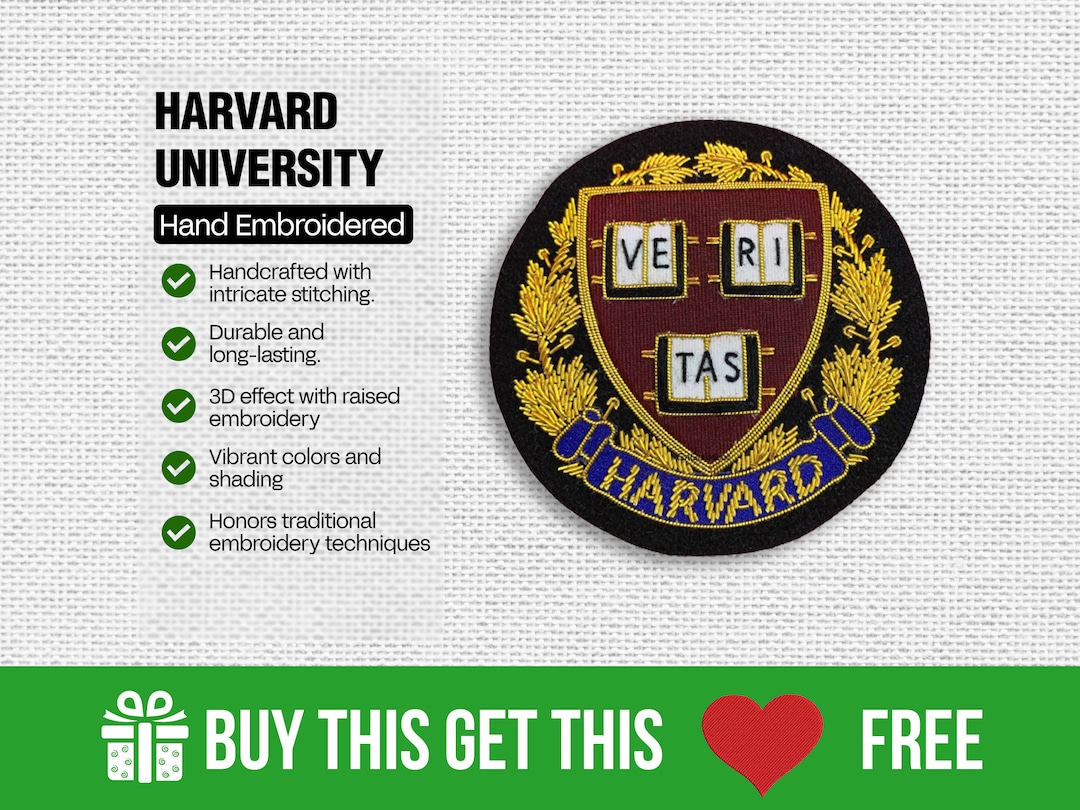 Harvard University Badges and Patches Handmade Embroidered - Etsy