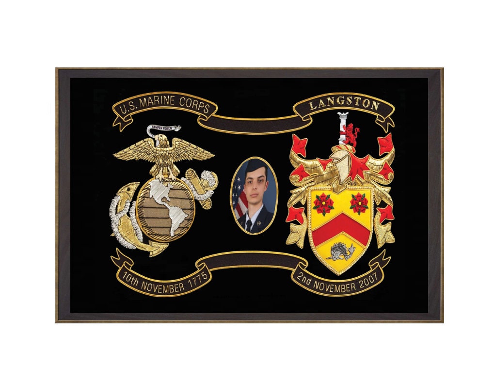 Exquisite Hand-embroidered Family Crest: Bullion Wire Elegance for Your ...
