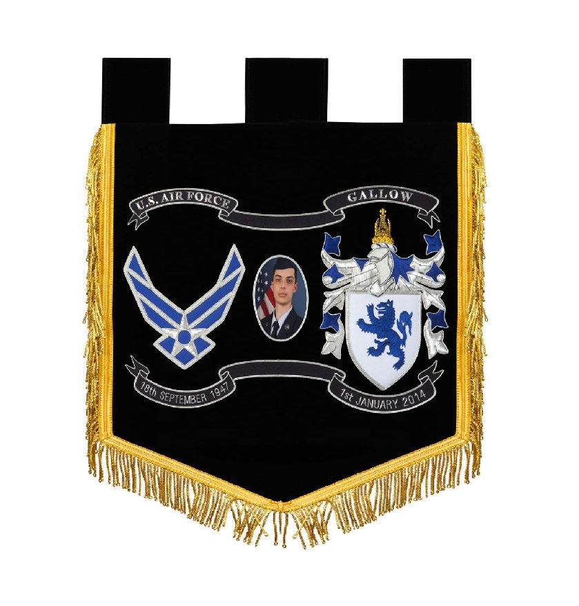 Exquisite Hand-embroidered Family Crest: Bullion Wire Elegance for Your ...