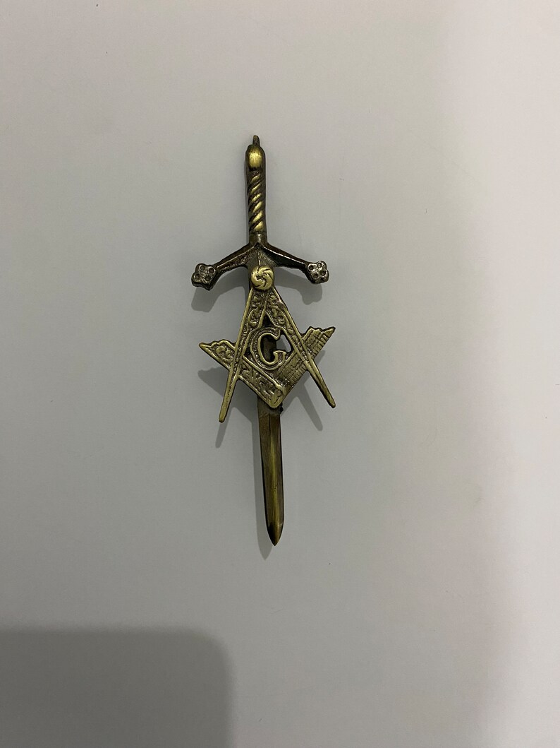 Masonic Sword Kilt Pin Premium Quality Antique & Chrome Finish for ...