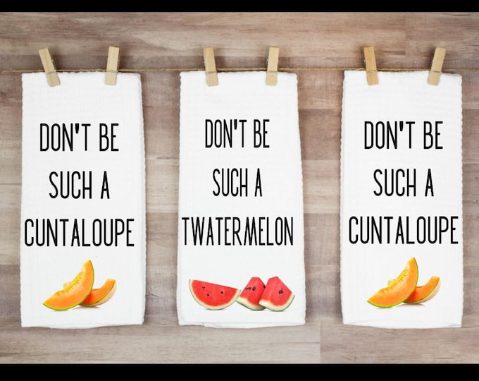 Funny Kitchen Towel: Inappropriate Watermelon & Cantaloupe Decor - Etsy