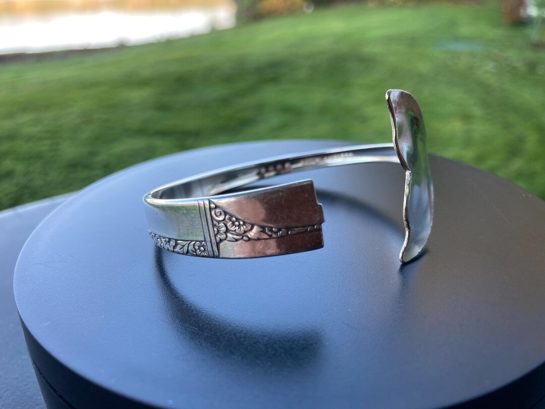 Spoon Cuff Bracelet Whale Tail Vintage Silver Plated - Etsy