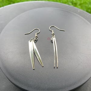 Fork Tine Drop Dangle Earring Vintage Silver Plated - Etsy