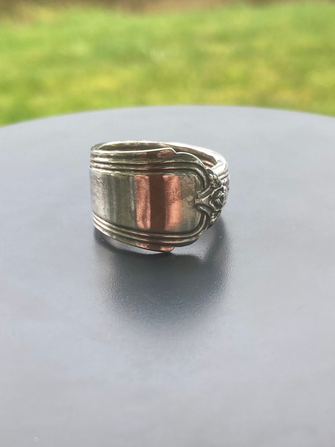 Handcrafted Flatware Jewelry Vintage Silver Plated Spoon Ring Size 8.25 ...