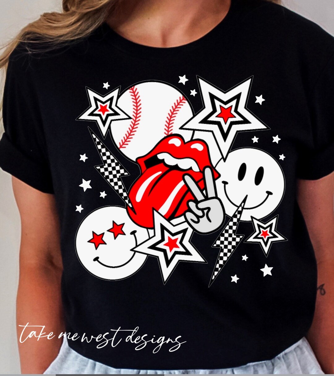 Retro Baseball Shirt/ Front & Back Baseball/ Baseball Tee / Baseball T ...