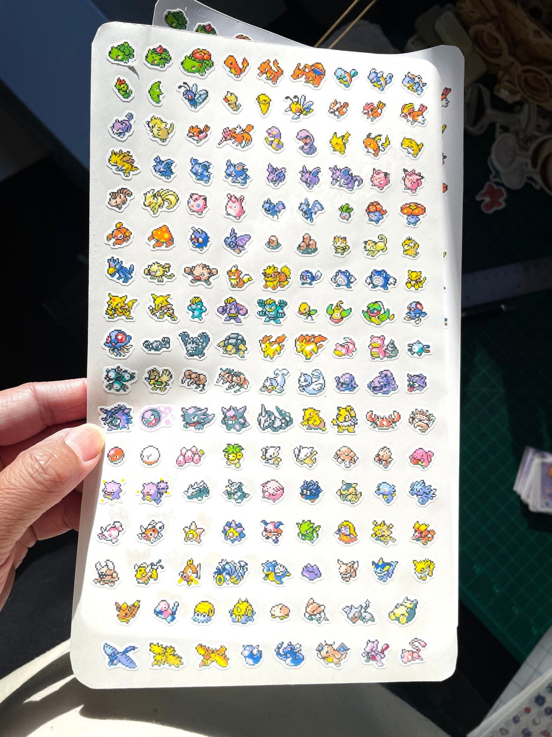 Gen1 Pokemon Stickers, 001-151 Sprite Sticker Sheet for Water Bottles ...