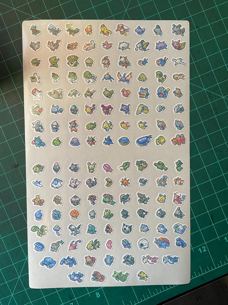 252-386 Hoenn Poke Sprites | Gen 3 Mini Vinyl Stickers - Etsy