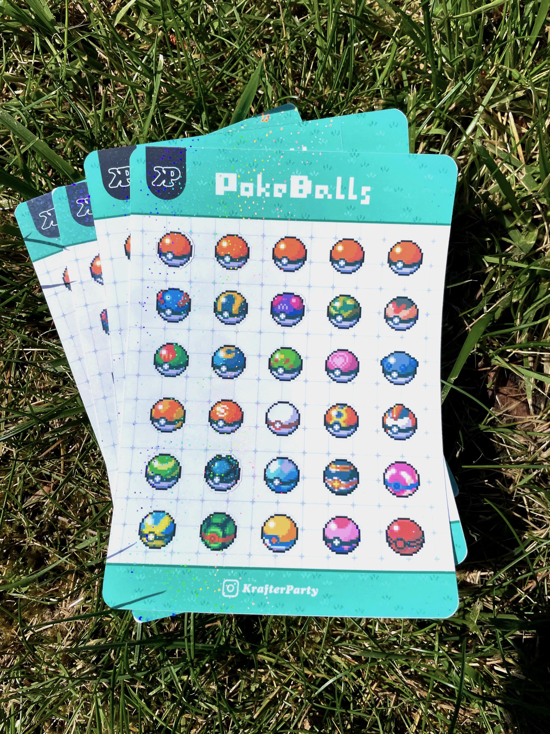 Pocket Ball Sprite Sticker Sheet for Water Bottles and Laptops (30 ...