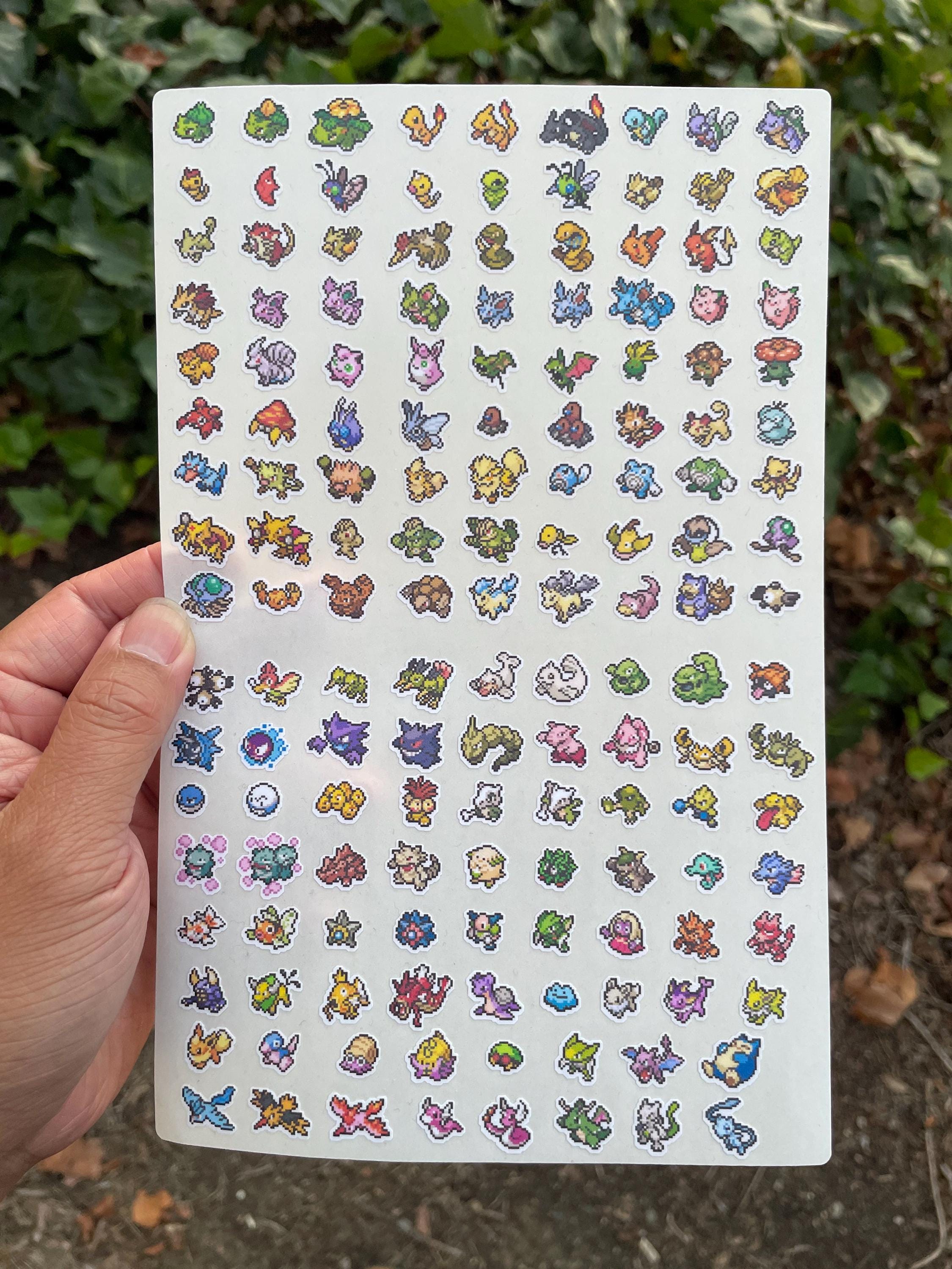 001-151 Shiny Kanto Poke Sprites | Gen 1 Shinies Mini Vinyl Stickers - Etsy