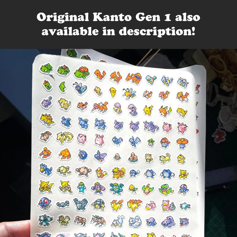 152-251 Johto Poke Sprites | Gen 2 Mini Vinyl Stickers - Etsy
