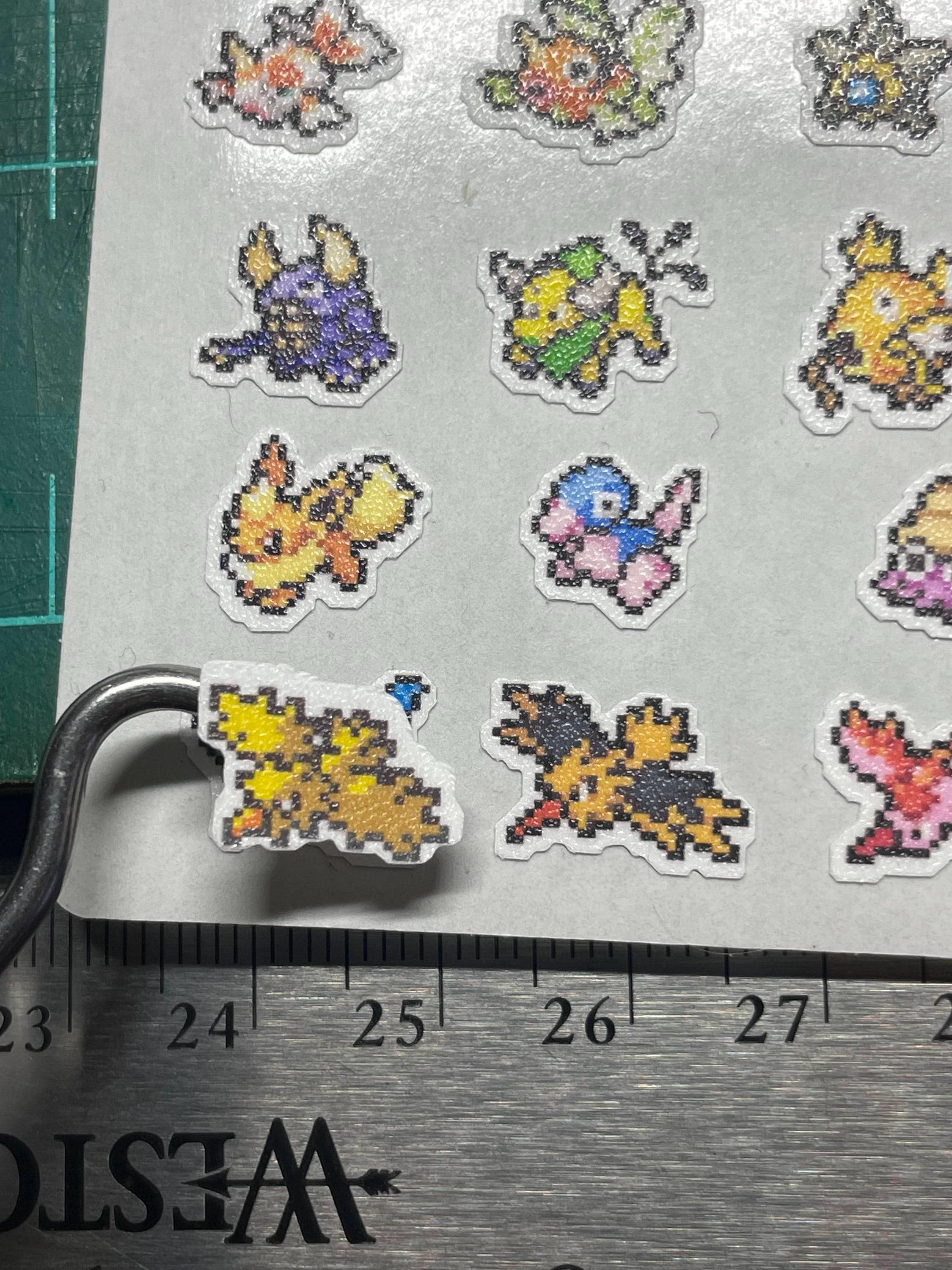 001-151 Shiny Kanto Poke Sprites | Gen 1 Shinies Mini Vinyl Stickers - Etsy
