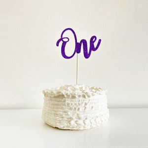 One Glitter Cake Topper, 1st Birthday Party Cake Topper, First Birthday ...