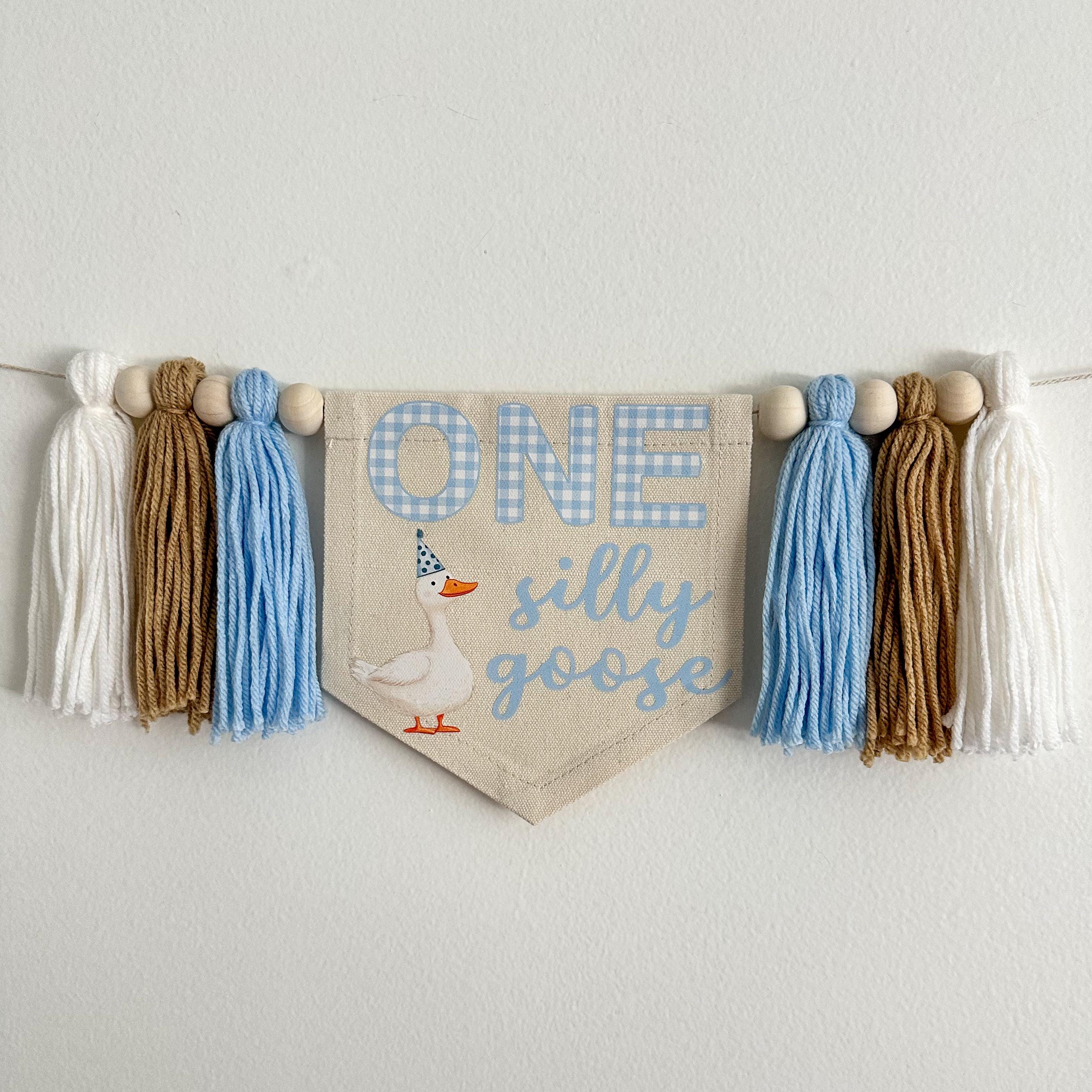 One Silly Goose Banner, First Birthday Decorations, High Chair Banner ...