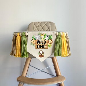 Wild One 1st Birthday Decorations, Wild Animals High Chair Banner ...