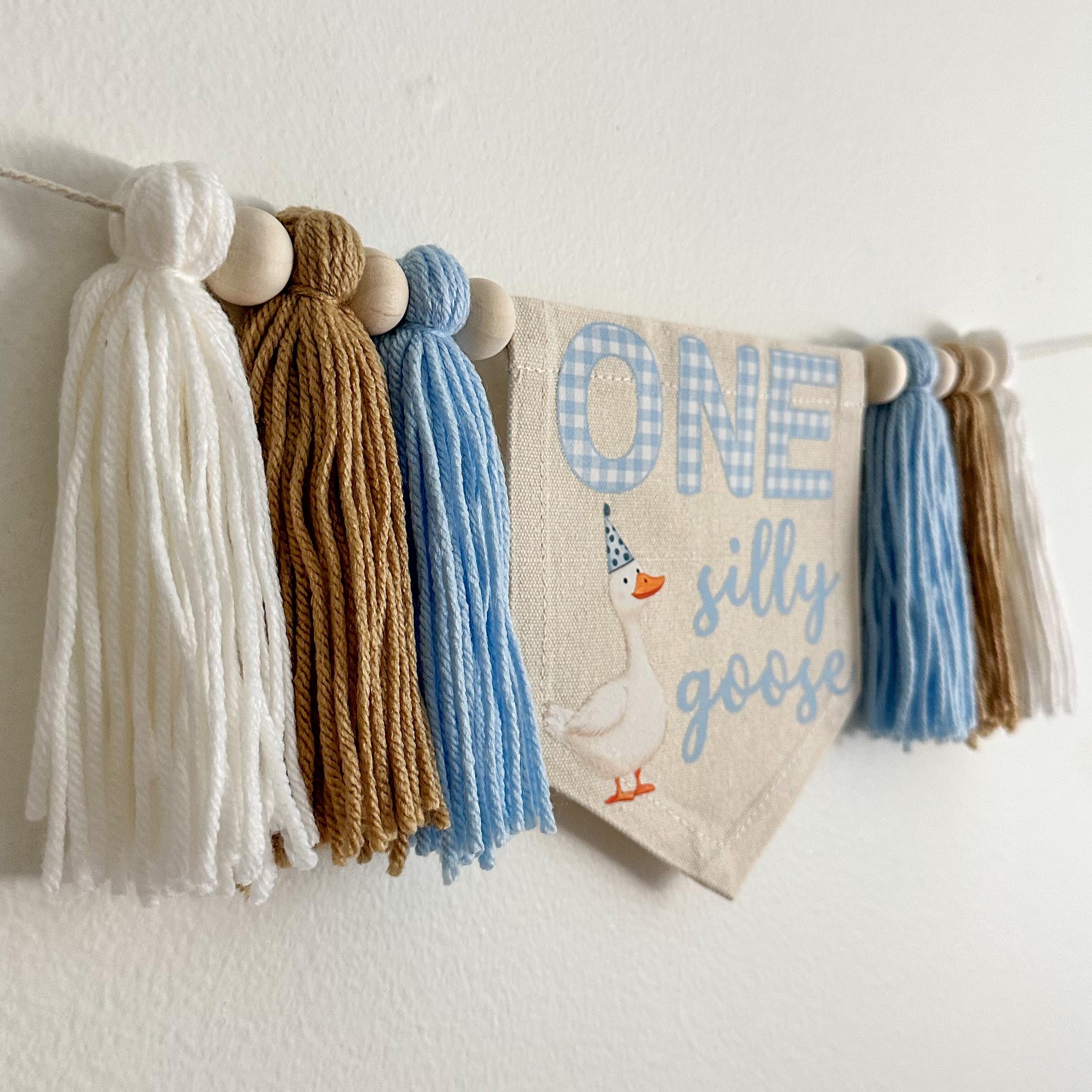 One Silly Goose Banner, First Birthday Decorations, High Chair Banner ...