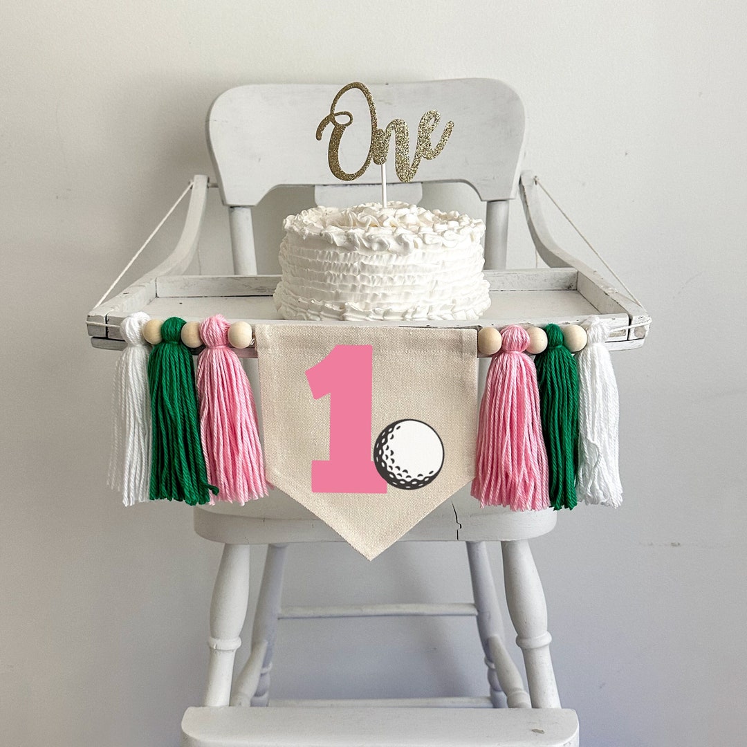 Golf 1st Birthday Tassel Banner, Hole in One Highchair Decoration ...