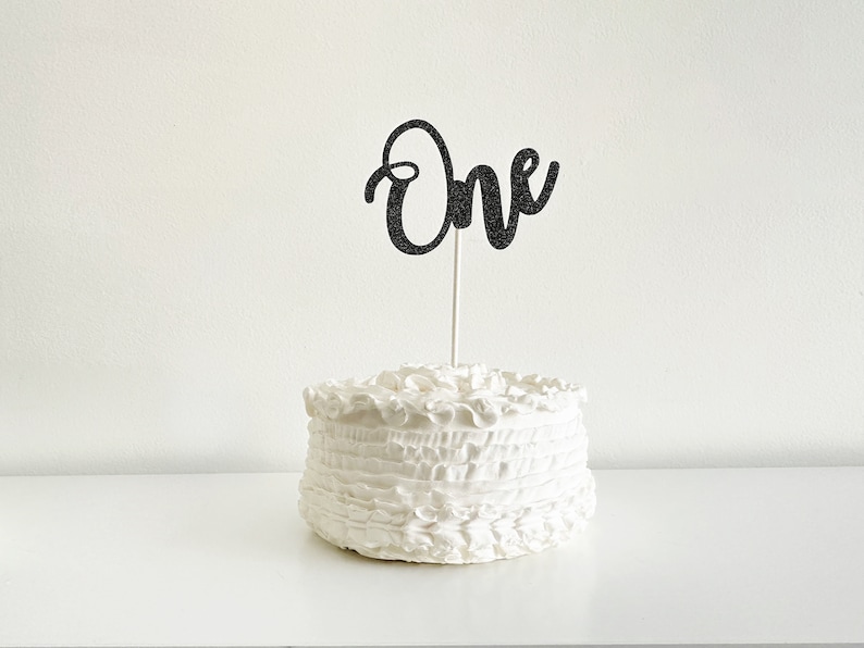 One Glitter Cake Topper 1st Birthday Party Cake Topper First - Etsy