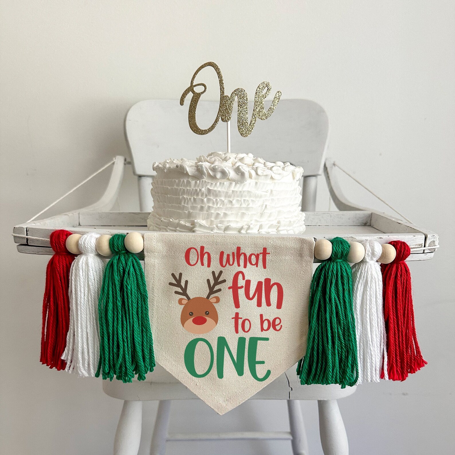 Reindeer 1st Birthday Party Decorations, Christmas First Birthday High ...