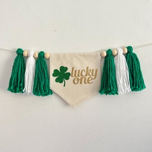 Lucky One 1st Birthday Tassel Banner, St Patrick's Day Highchair ...