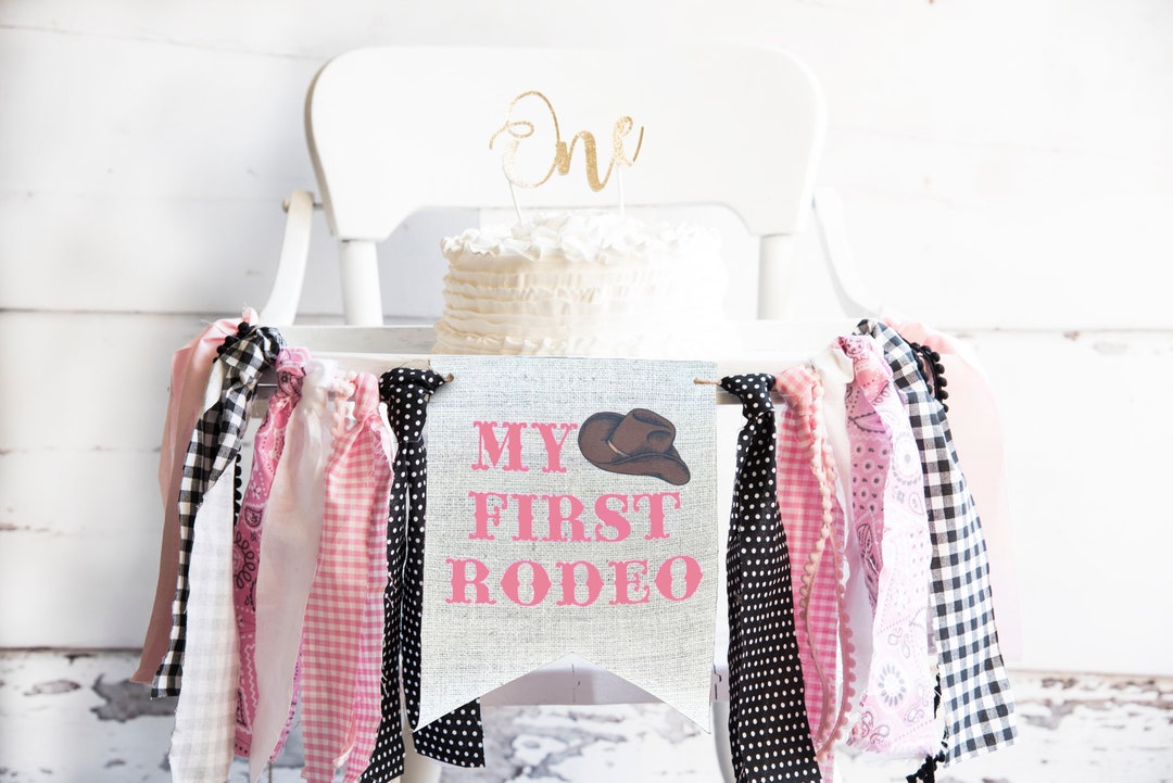 FINAL SALE Pink My First Rodeo Banner, Western 1st Birthday Decor ...
