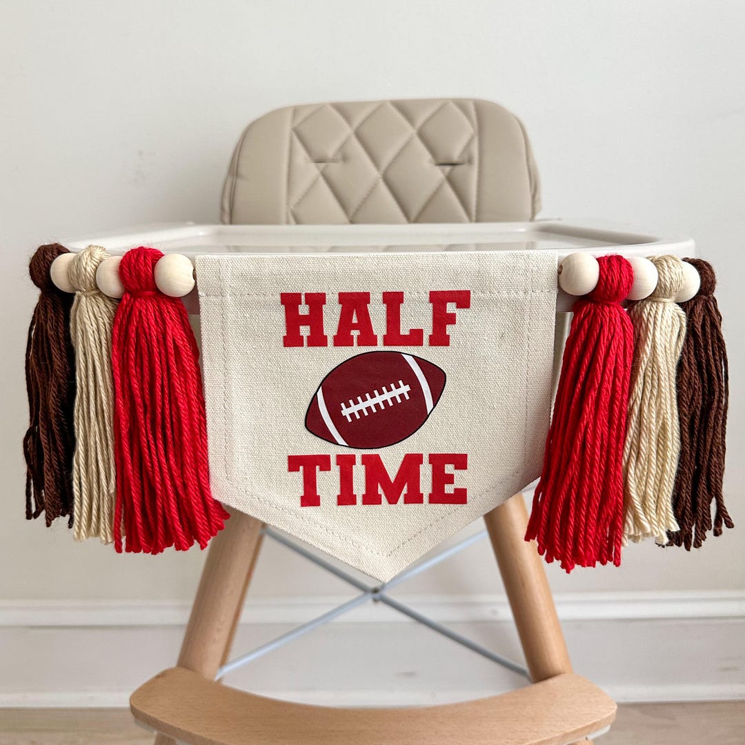 Half Time High Chair Banner, Half Birthday Football Party Decorations ...