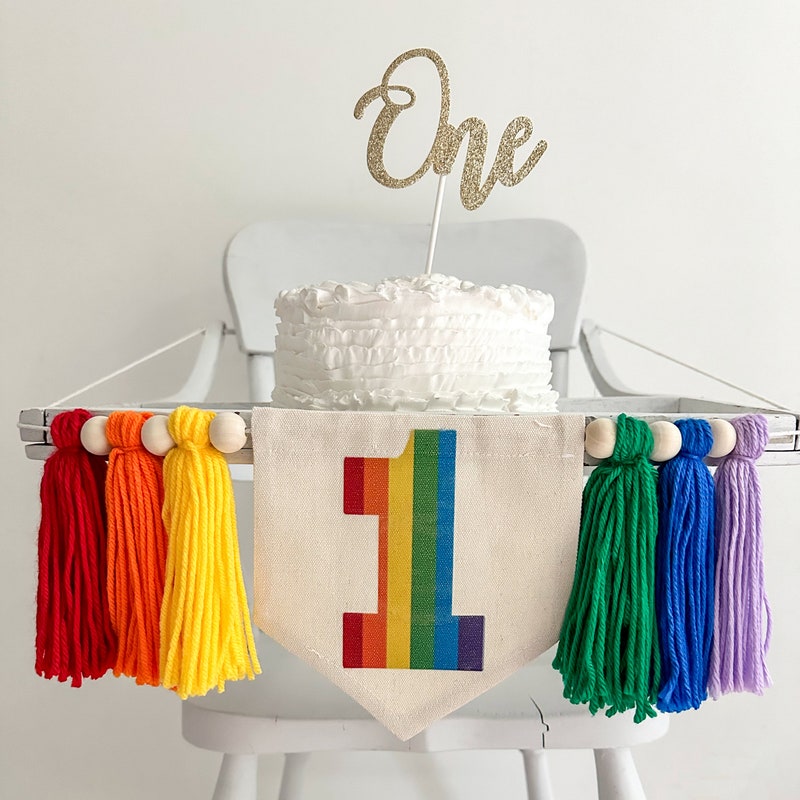 Rainbow Birthday Banner - Etsy